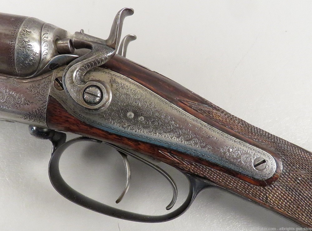 ANTIQUE W R PAPE Side By Side Damascus Hammer 12 Ga Shotgun NITRO ...