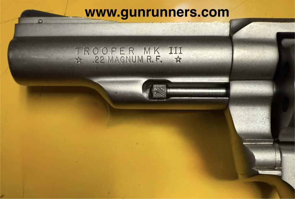 Colt Trooper MKIII, Coltguard finish, .22 Magnum, 4" barrel, w/battered ...