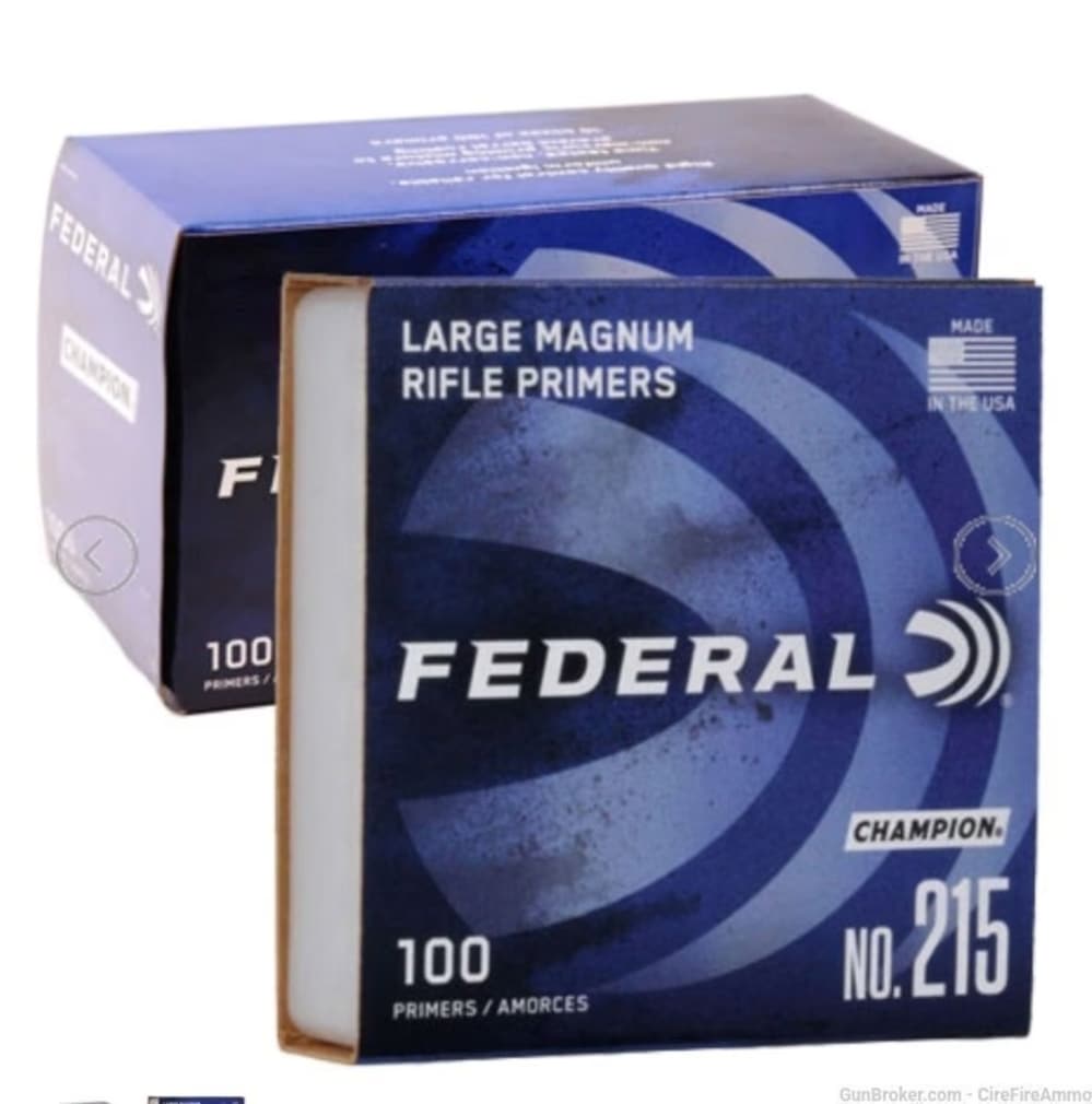 Box of 1000 Federal Large Rifle Magnum Primers #215 - Reloading Primers at GunBroker.com ...