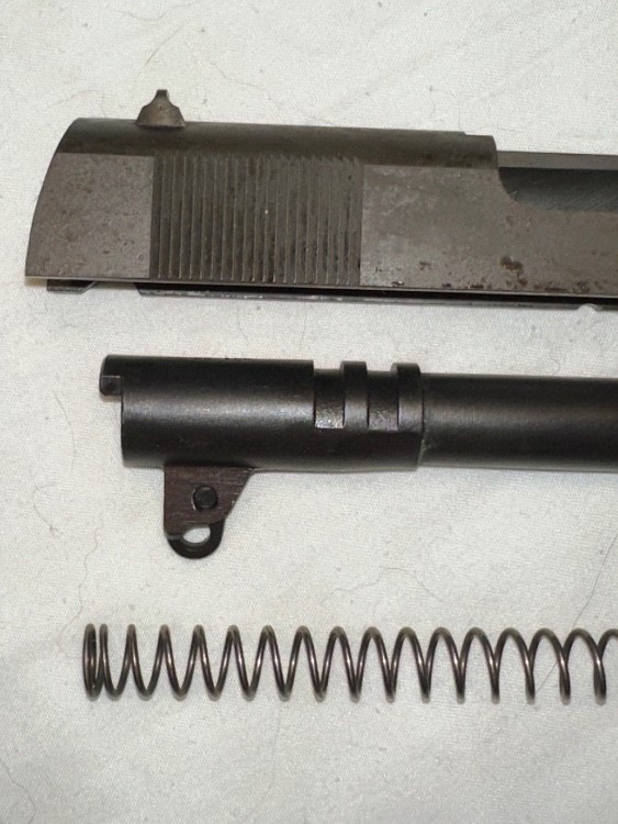 NOS WWII WW II Colt 1911A1 Slide, Barrel Recoil Spring, Plug - WWI ...