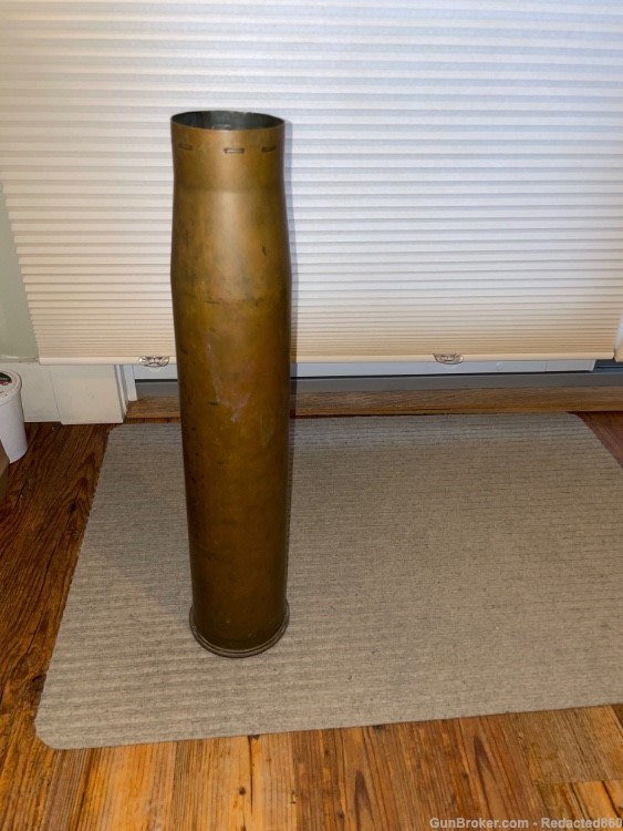 Artillery shell 90mm T24 brass tank shell 1953 - Large Bore, Inert ...