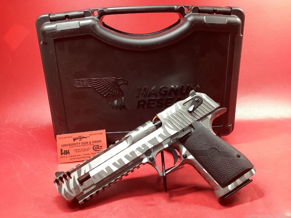 MRI Desert Eagle White Tiger Stripe 44 Magnum 6" Ported 8rd Stainless ...