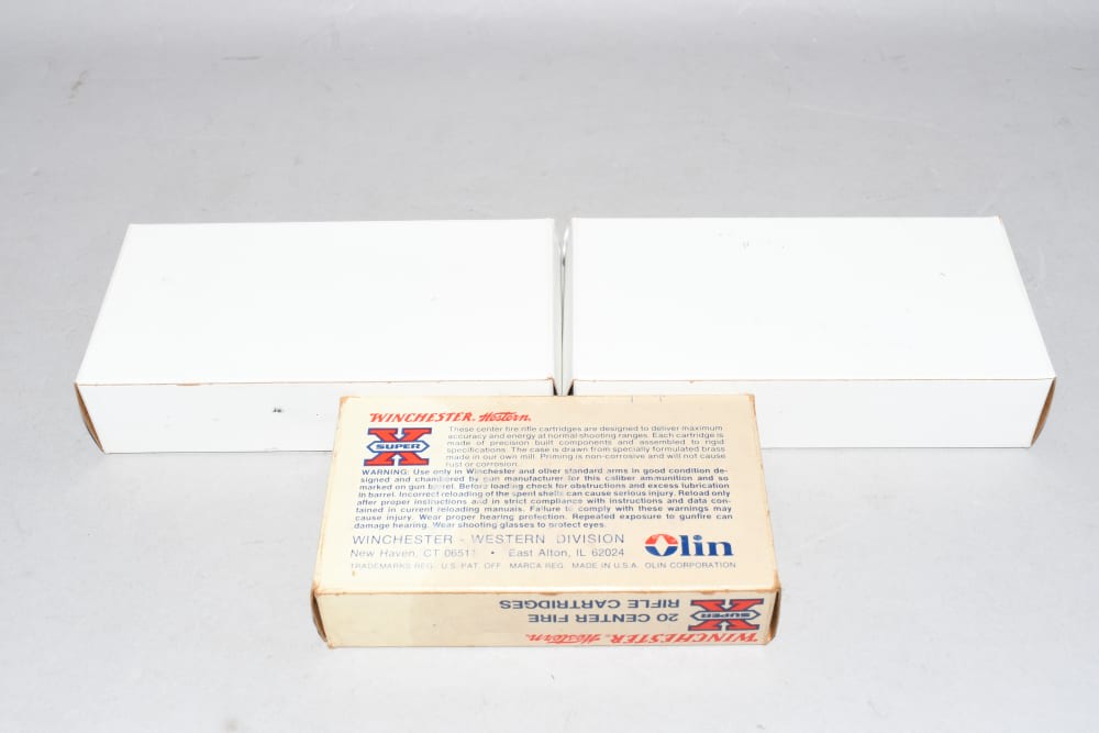 3 Boxes 40 Rds & 20 Fired Cases 358 Winchester Silvertip & AFSCO Custom ...