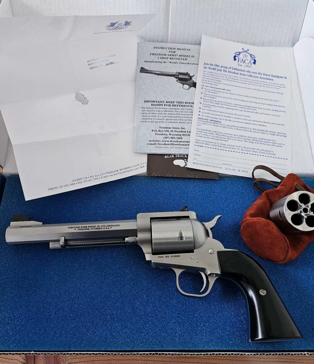 Freedom Arms Model 83 Premier .475 Linebaugh + .480 Ruger Magnaport ...