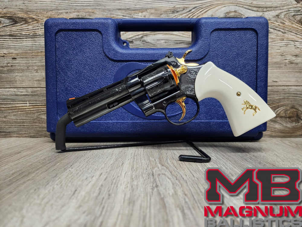 Colt Python 357Mag Blued Engraved - Revolvers at GunBroker.com : 1125956519
