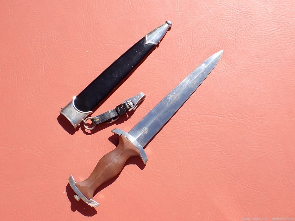 GERMAN WWII NSKK DAGGER WITH ORIGINAL SCABBARD & HANGER RZM M7/12 wMw ...