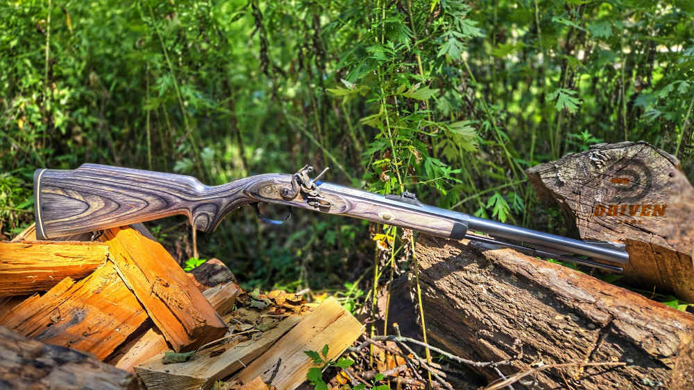 TRADITIONS BUCKSKINNER LAMINATE GREY STOCK 50CAL FINTLOCK CARBINE DEER ...