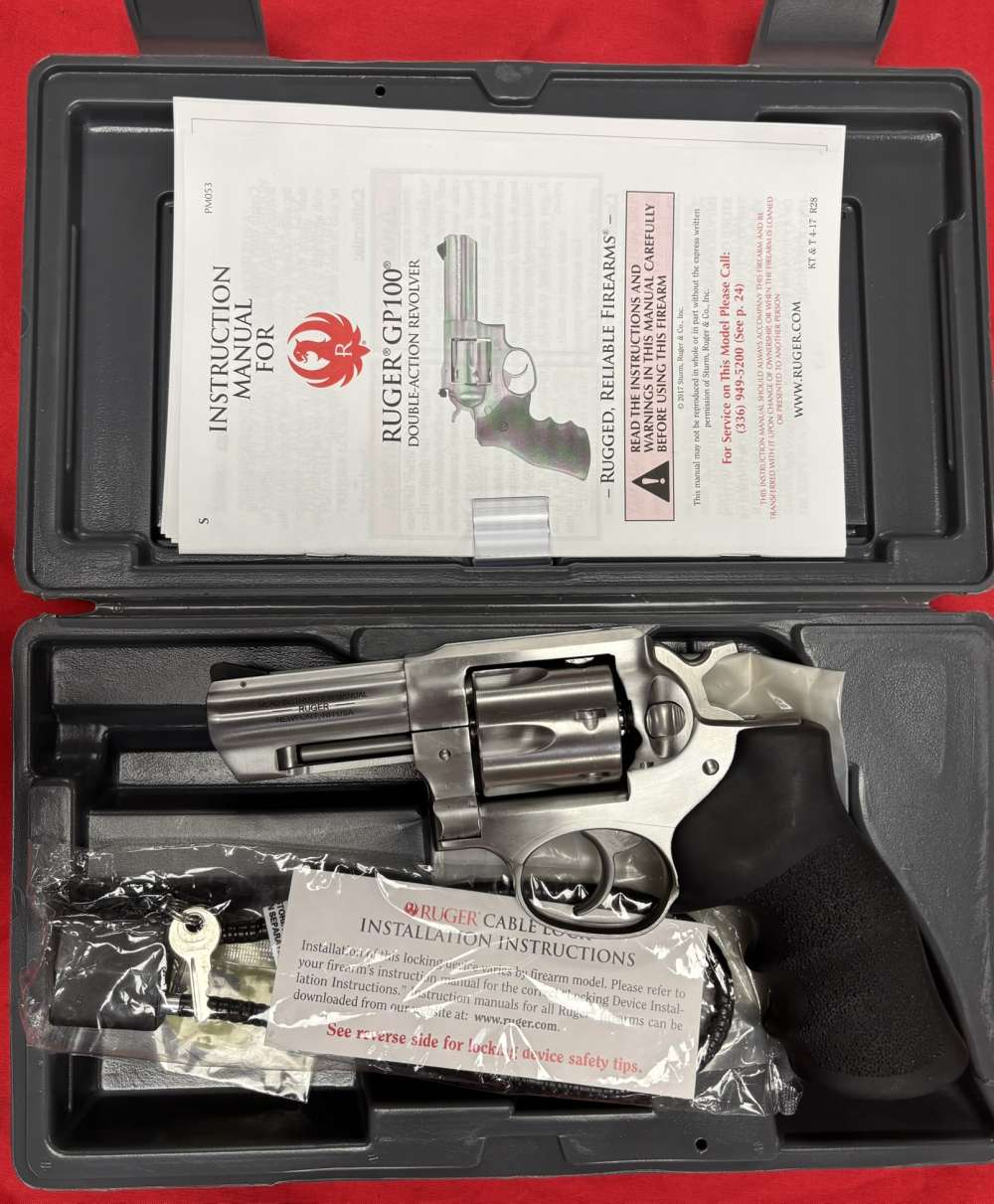 Ruger GP100 .357 magnum 3 inch stainless steel revolver 6 shot box ...