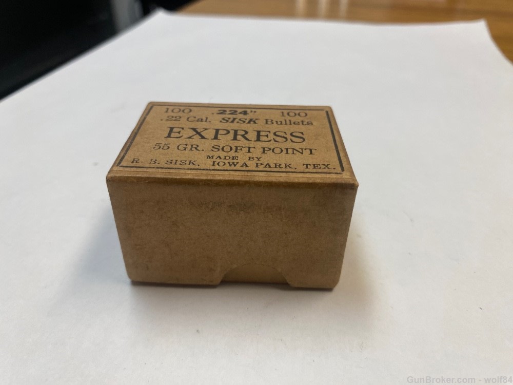 22 Hornet SISK EXPRESS Bullets 55 gr Soft Point .224 dia NOS - Vintage ...
