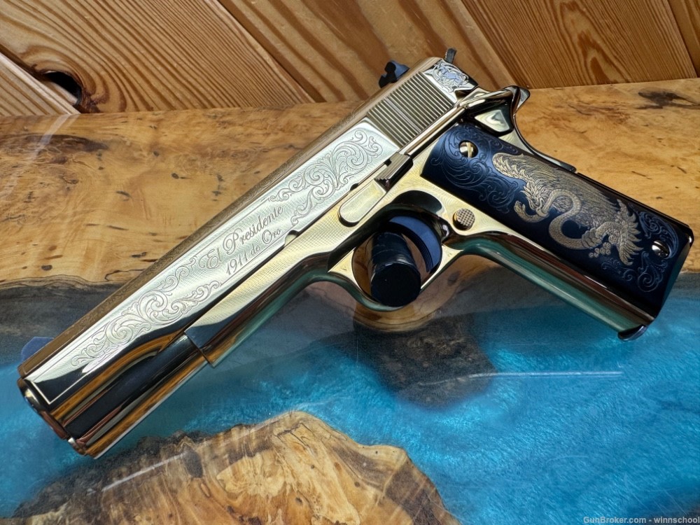 NIB ! DAVIDSONS EXCLUSIVE COLT 1911 .38 SUPER EL PRESIDENTE DE ORO GOLD ...