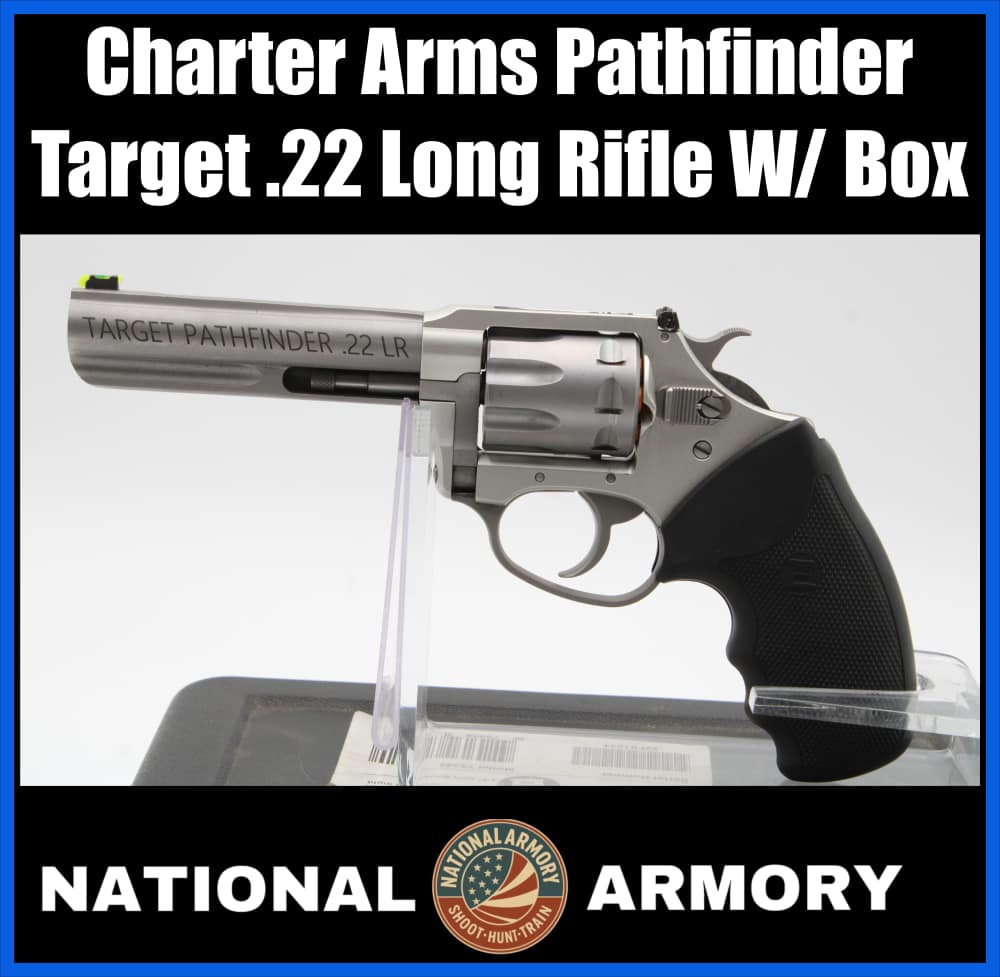 Charter Arms Pathfinder Target .22 LR 4.2" BBL 8 Shot Rubber Grip W ...
