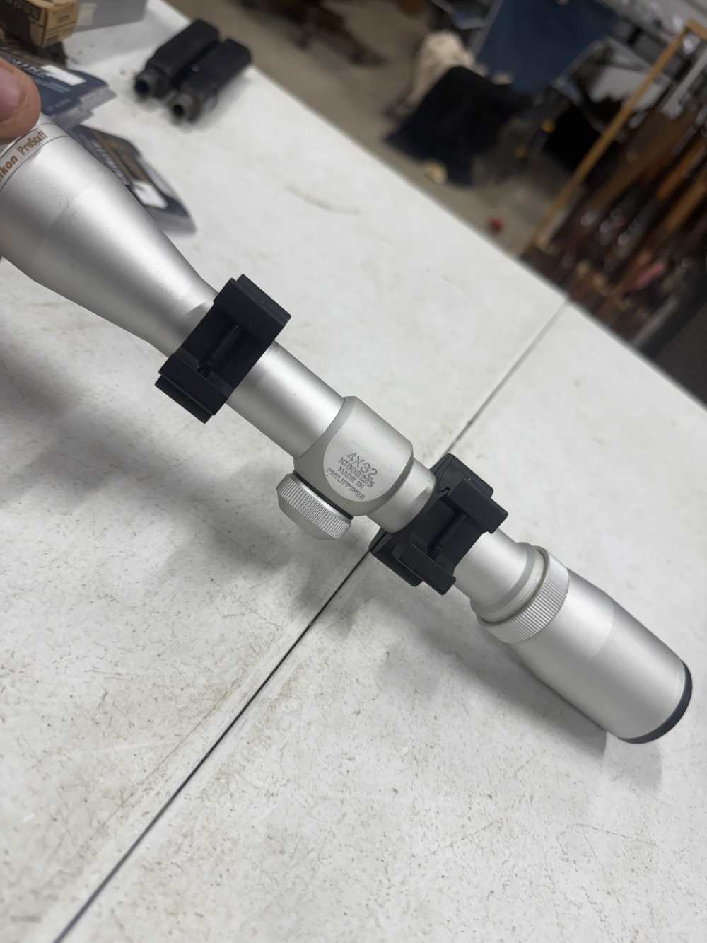 Nikon Prostaff Rifle Scope 4x32mm Nikoplex Reticle Matte SILVER ...