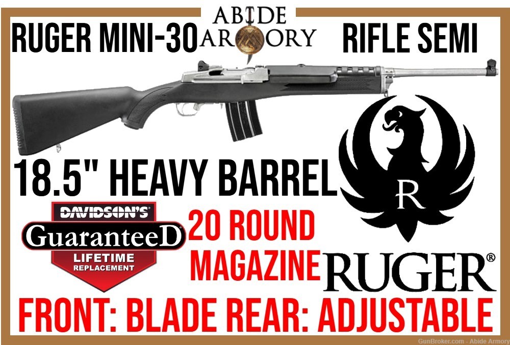 Ruger Mini-30 7.62X39 18.5" Tactical Semi Rifle 5853 736676058532 ...
