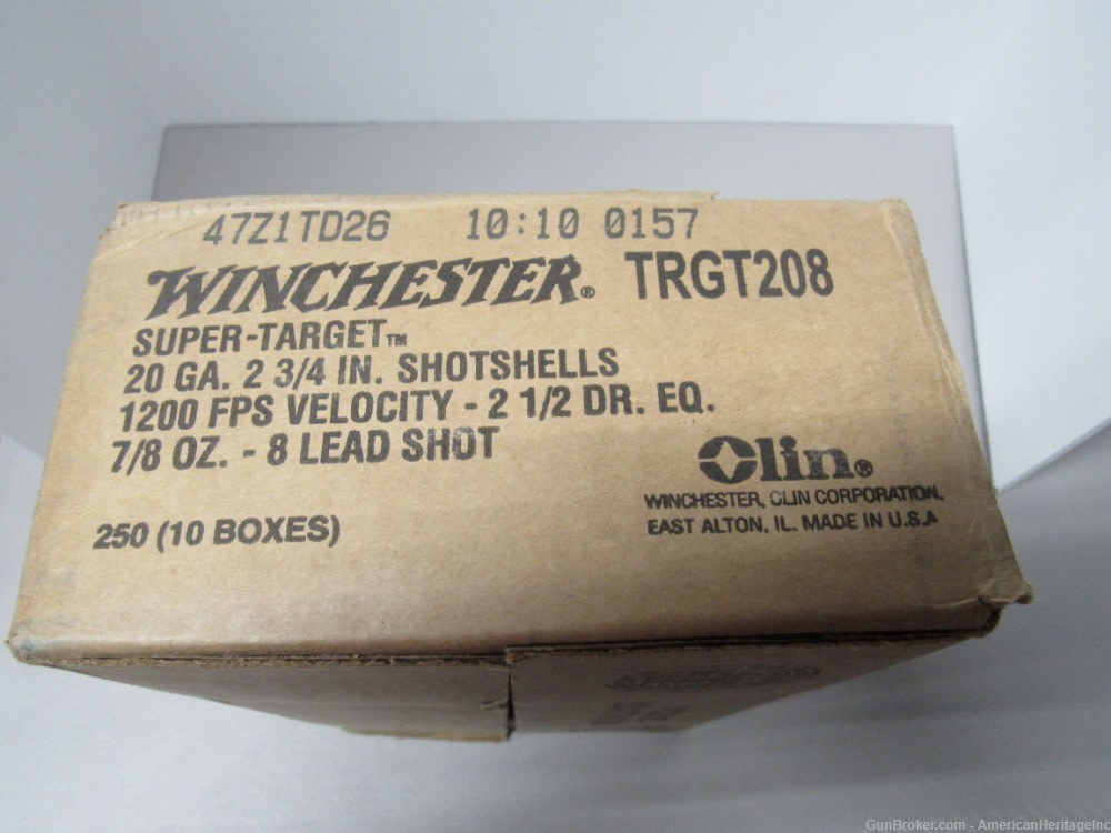20 Ga Winchester 8 Shot Super-Target Shells 250Rds. No CCF - $25.00 ...