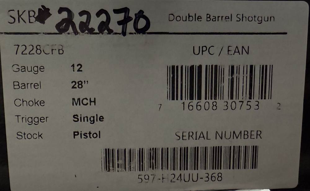 SKB 720 Field Special Edition Case Colored 12ga 28” Barrel. - Over ...