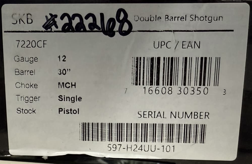 SKB 720 Field 12ga 30” Barrel. Length of Pull 14.5”, Drop at Heel 1.5 ...