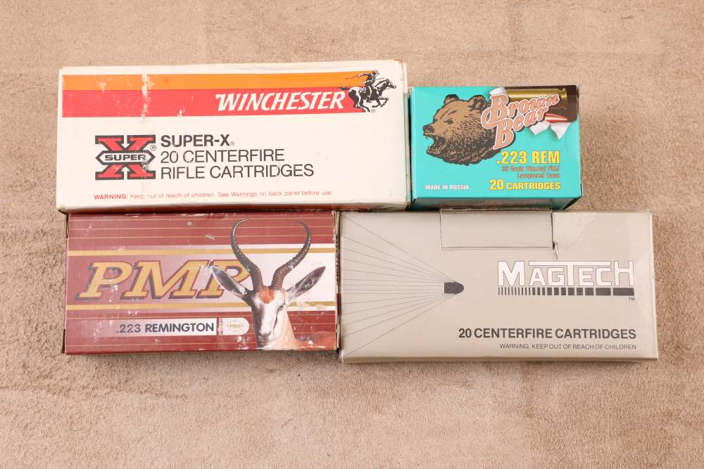 439x .223 Rem. Ammunition Brown Bear, Magtech, Win, PMP 55 Grain FMJ ...