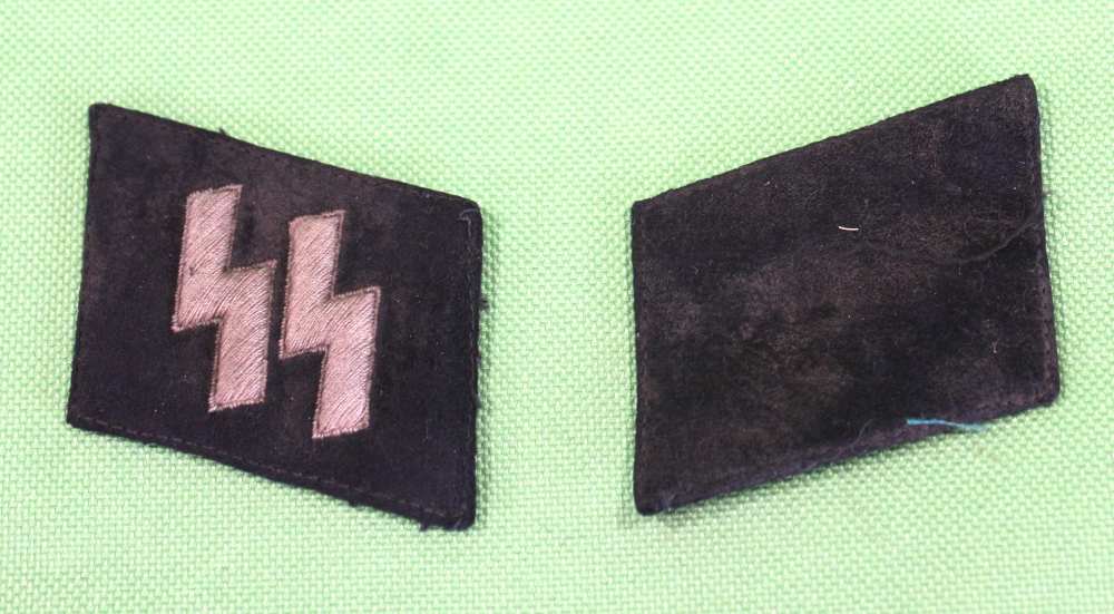 Nice Pair of German WWII Waffen SS EM Runic Collar Tabs GR - WWI & WWII ...