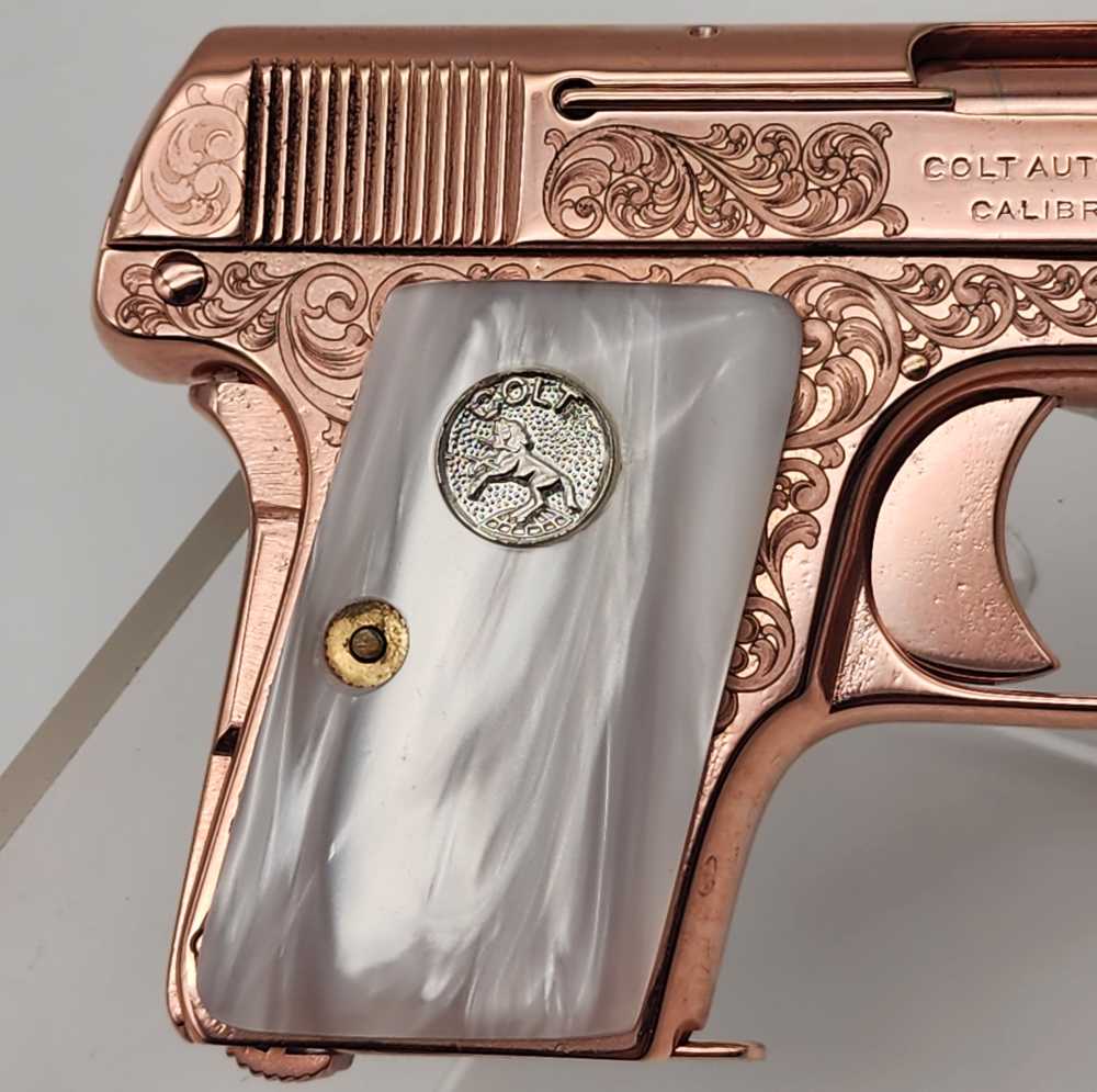 Colt M1908 Vest Pocket Hammerless 1908 25acp 1921 Rose Gold Engrave ...