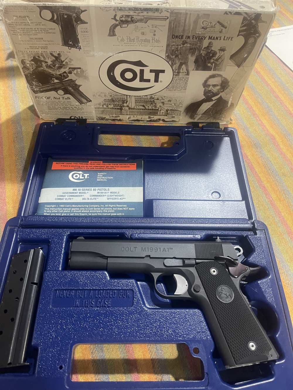 Colt Model 1991A1, 80's series, 1911, 9mm, 5" barrel, with Letter ...