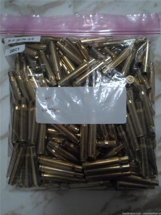 30-06 R-P Head Stamp Once Fired Brass Cleaned/Polished 250ct - Reloading Brass at GunBroker.com ...