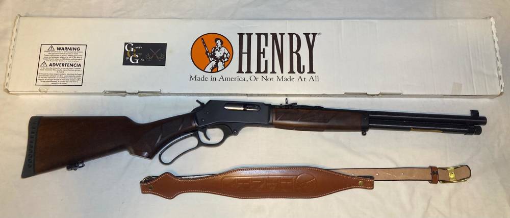 Henry 45-70 Govt 18" Lever Action Rifle Model H010 Box Leather Sling ...