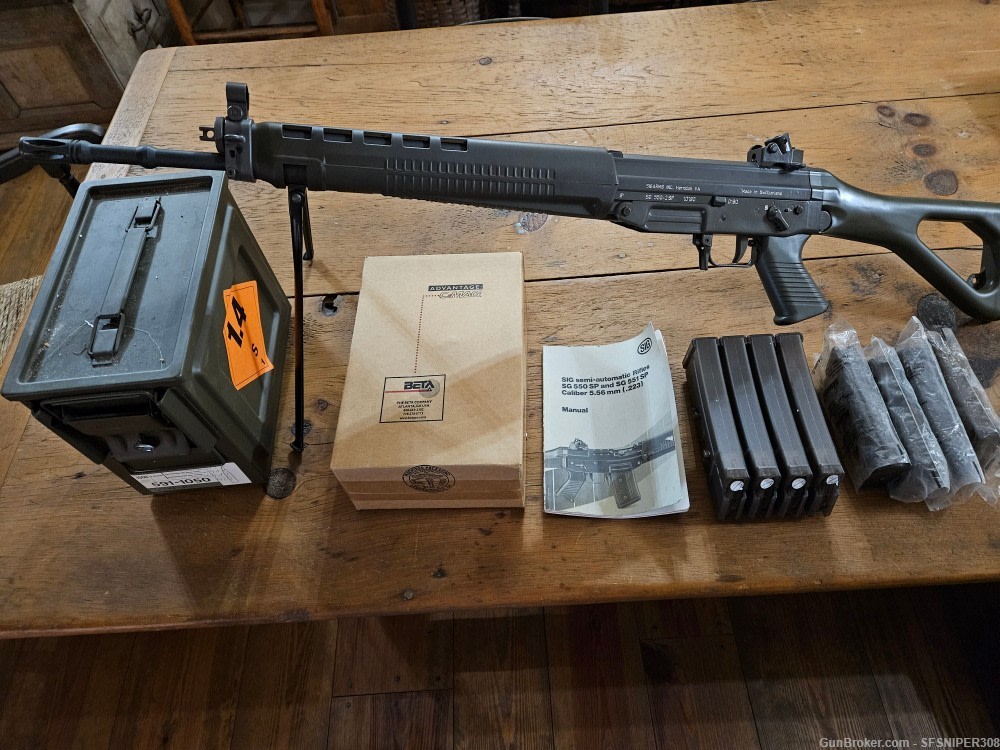Ultimate Pre-ban Swiss Sig 550-2 package. Mint condition, Original ...