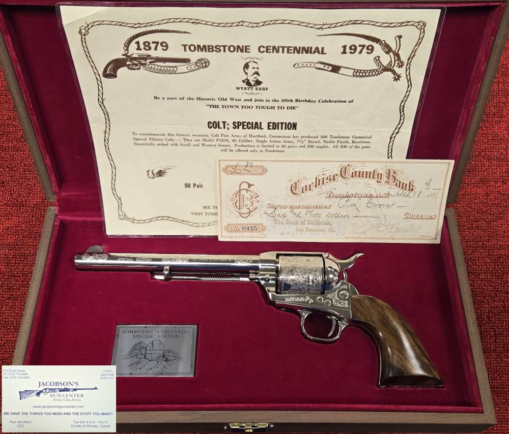 Colt SAA Tombstone Centennial 1 of 300 45 Colt 7.5" 6rd 2509LM50258CN ...