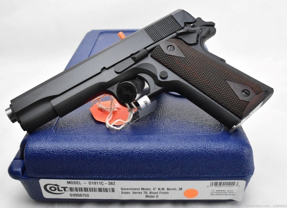 Colt Classic 1911 Blue .38 Super with NO ROLL MARKS O1911C-38 - Semi ...