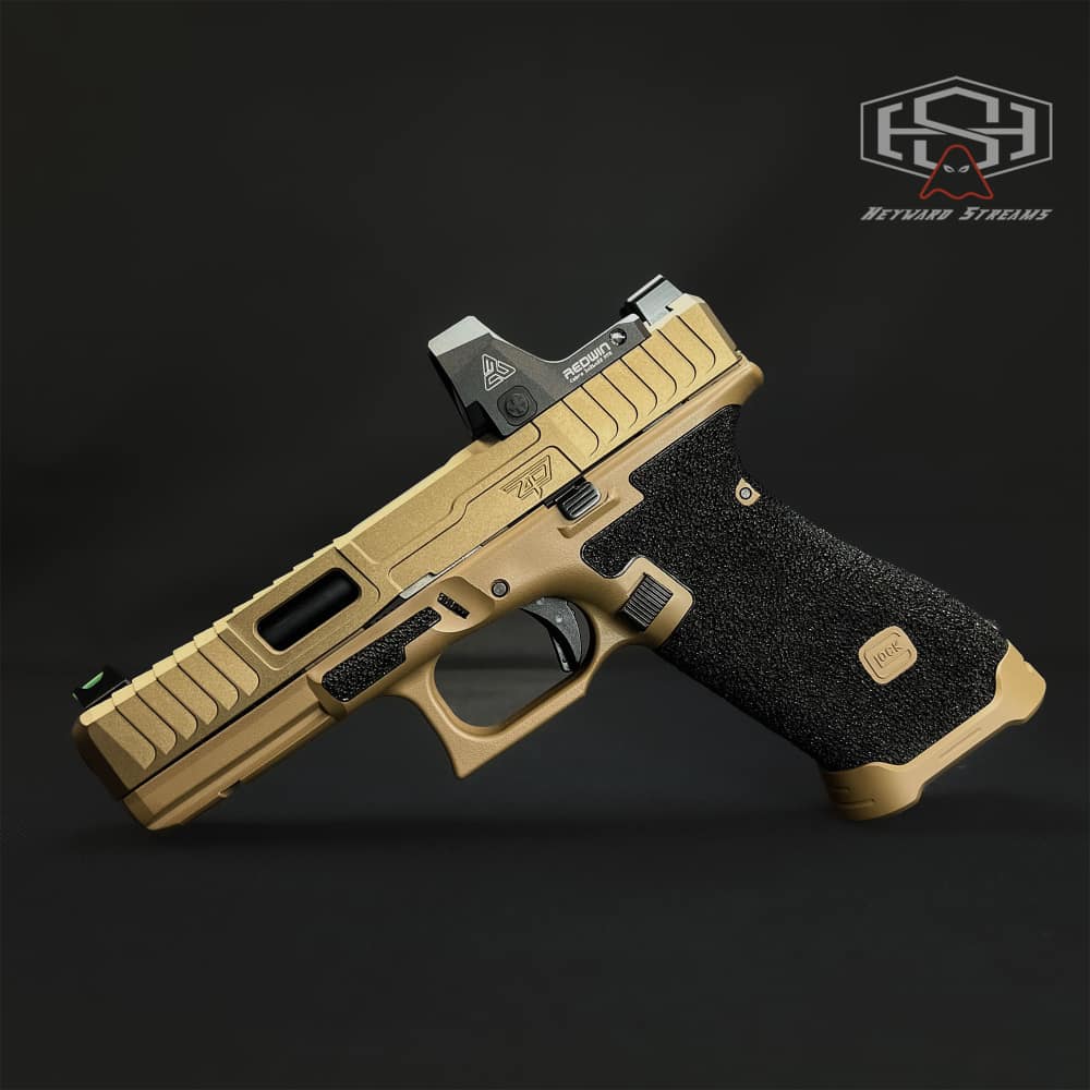 Custom Glock 17 Gen 5, Stippled, ZPS.1 Slide, G19X Cerakote, 9mm - Semi ...