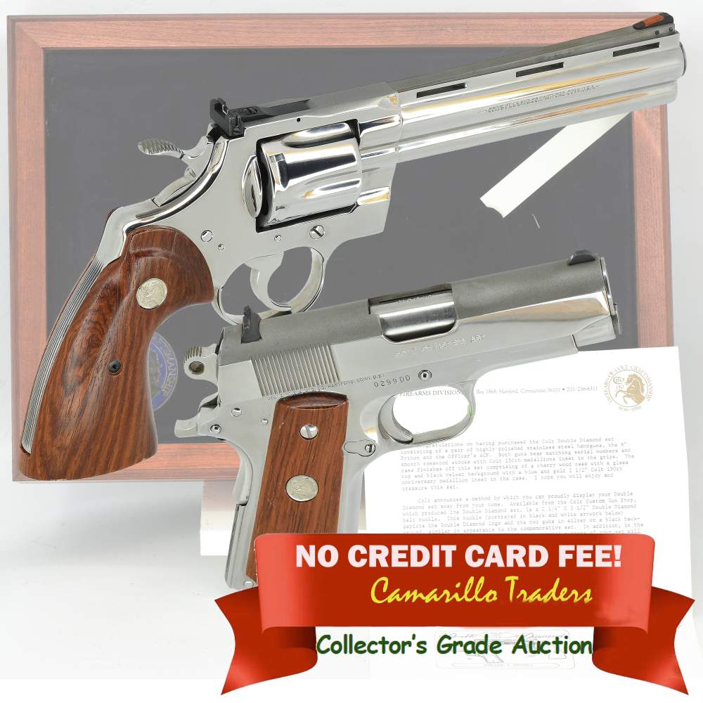 RARE Colt Double Diamond Set Officer’s ACP 45acp & Python .357 Magnum ...