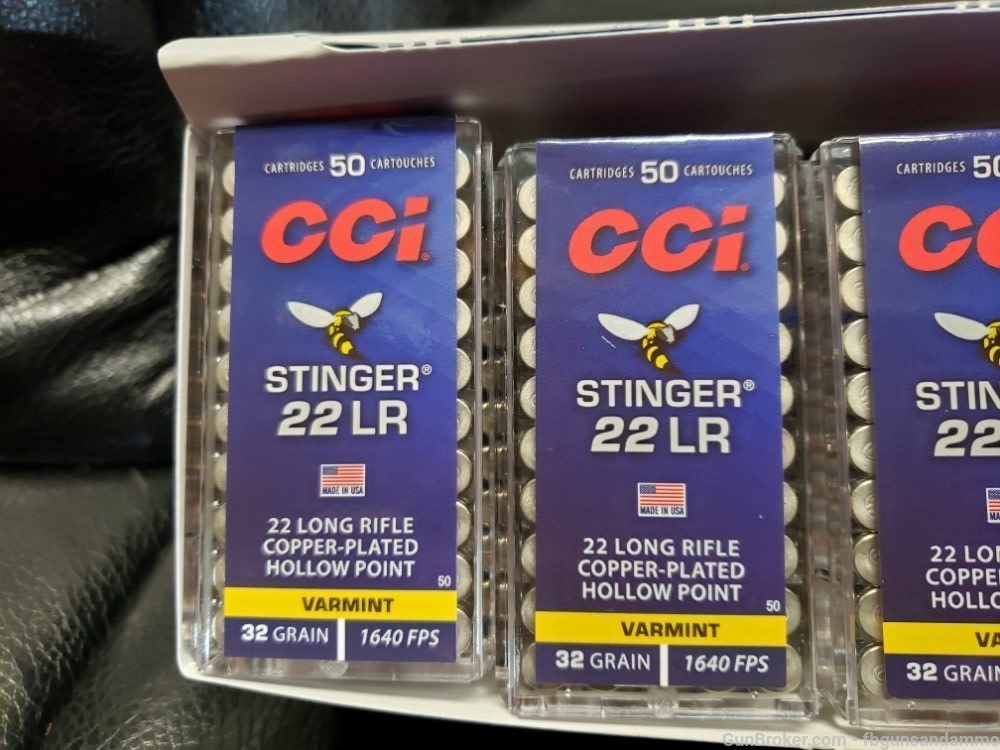 IN STOCK! 500 ROUNDS NEW CCI STINGER .22 LR 32 HP COPPER 22 50 CCI50 ...