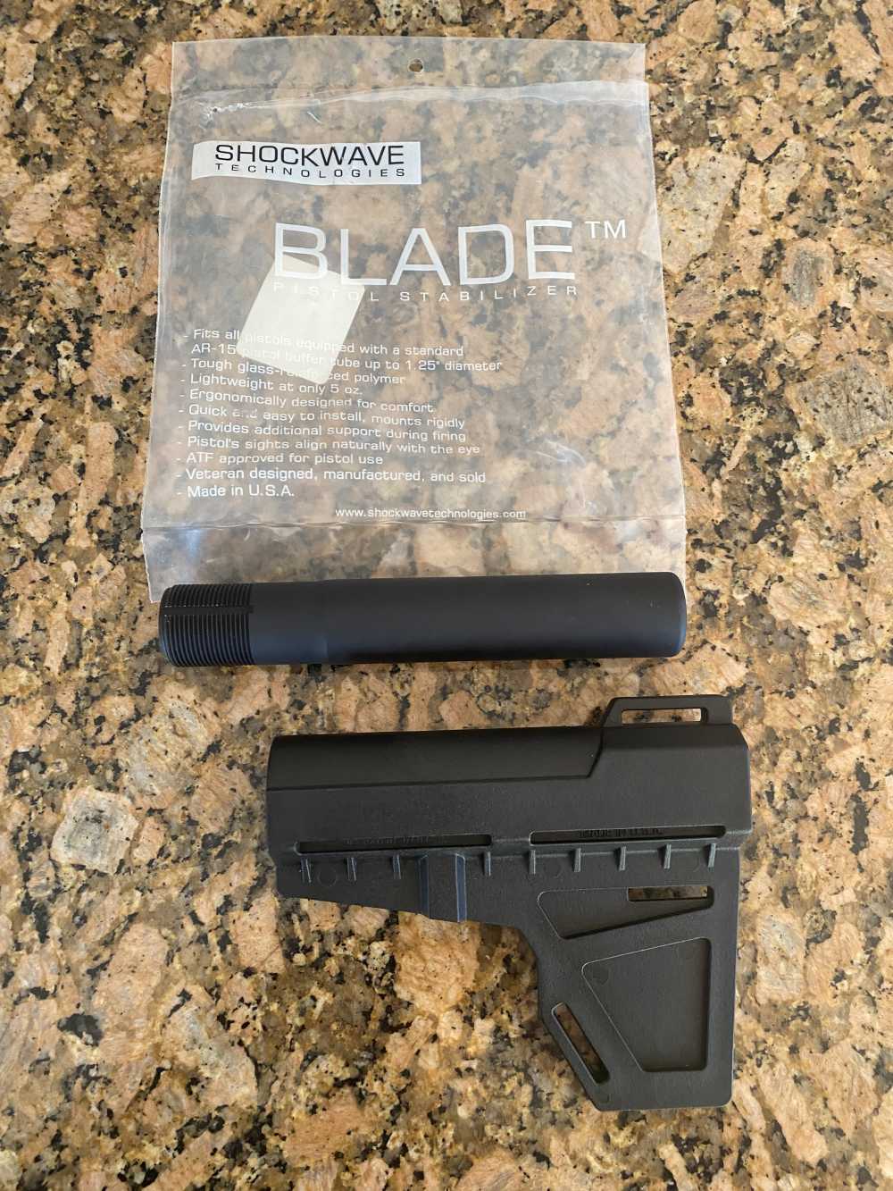 Shockwave Technologies Blade AR-15 Pistol Brace and Pistol Buffer Tube ...