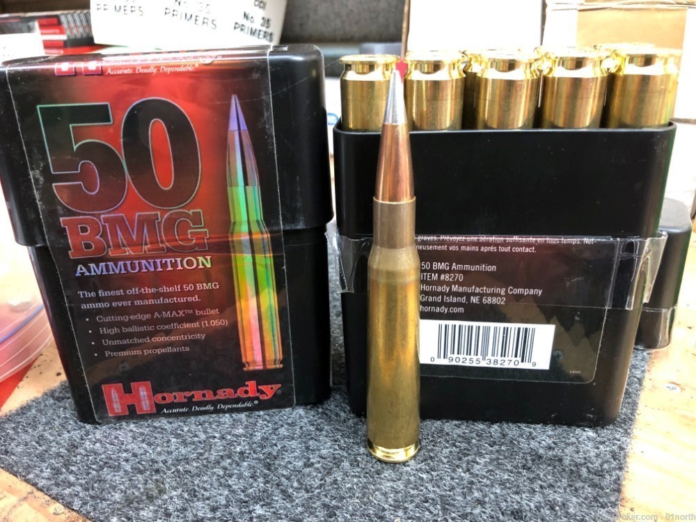 50 BMG reloading package (powder, primers, bullets, dies, etc ...