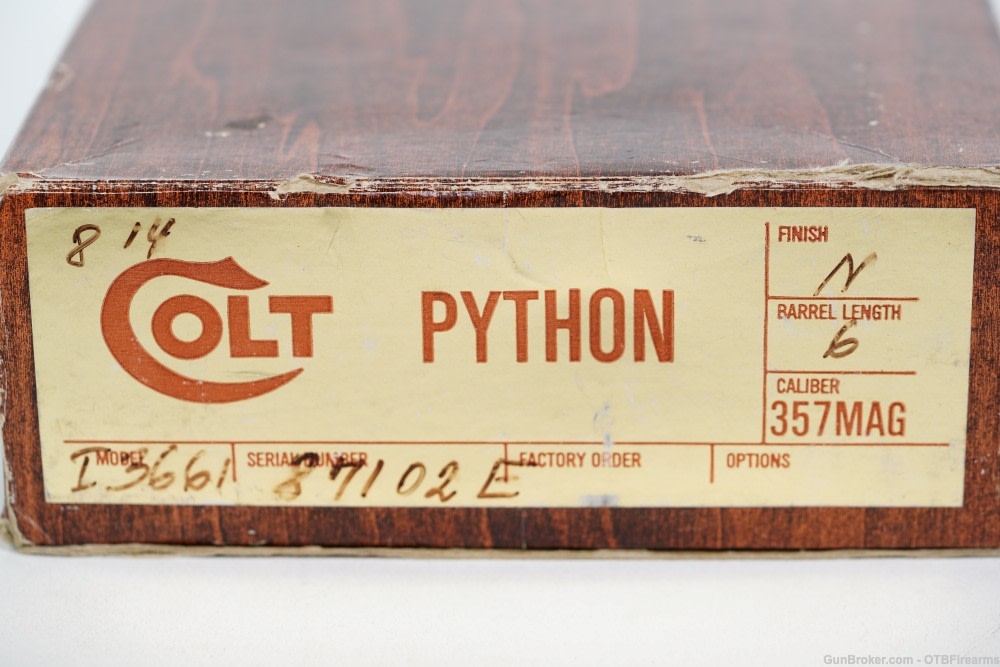 Colt Python MFG 1978 Blued 6 inch Factory Box MINT 357 mag - Revolvers ...