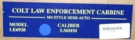 COLT LE6920 AR15 - Carry Handle - LE Serial Number - LE BLUE LABEL BOX ...