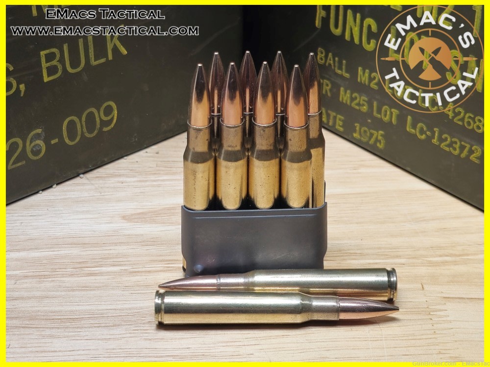 M2 Ball USGI Surplus 30-06 M1 Garand Ammunition [10x Clips, 80 ...