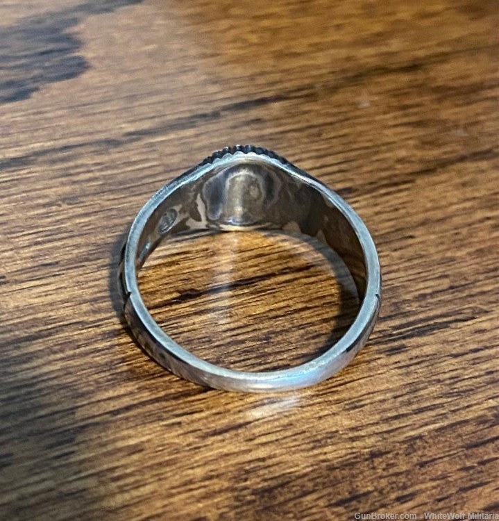 WW2 GERMAN SS RUNES SILVER RING WITH LINKED SWASTIKAS HIGH QUALITY ...