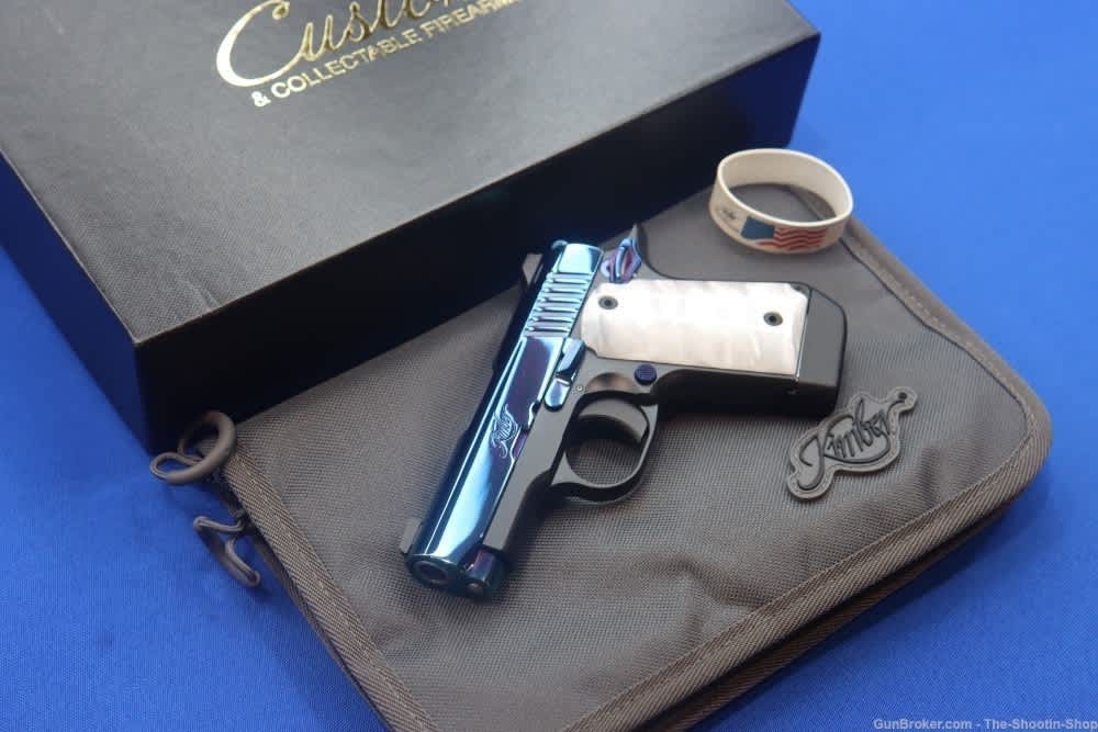 Kimber MICRO 9 Pistol Blue Rainbow Premier PVD 9MM Luger Compact SAO ...