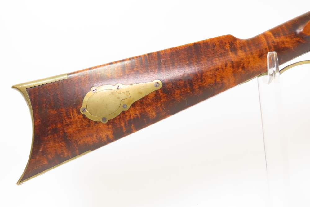 ENGRAVED Mid-1800s Antique AMERICAN Half Stock Perc. SUPERPOSED LOAD ...