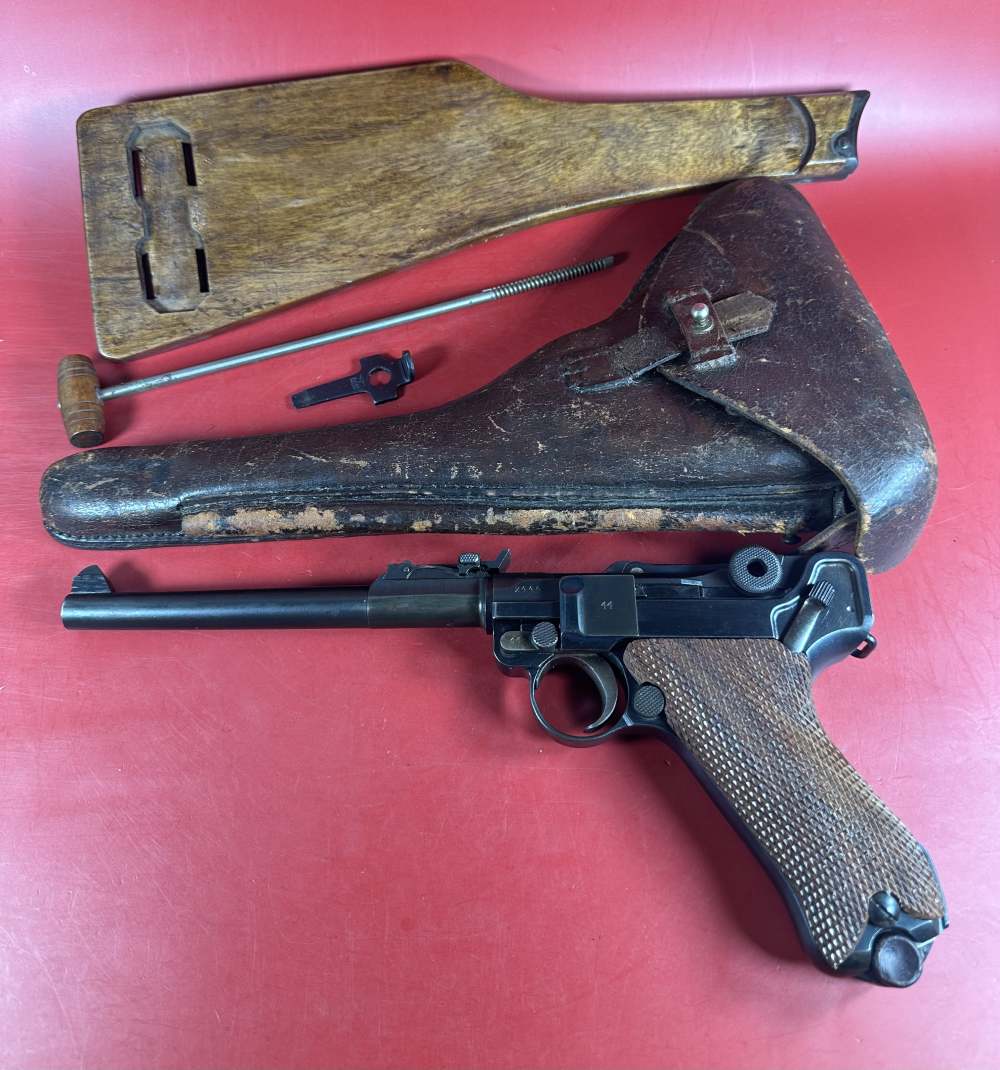 WWI 1917 DWM P08 Artillery Luger STOCK HOLSTER TOOLS 9mm Excellent MATCHING - Semi Auto Pistols ...