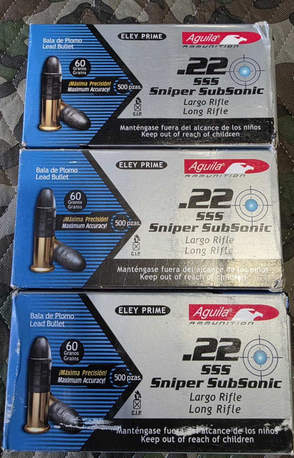 Aguila .22 LR Sniper Subsonic 60 grain Brick 500 Rounds - Rimfire Ammo ...