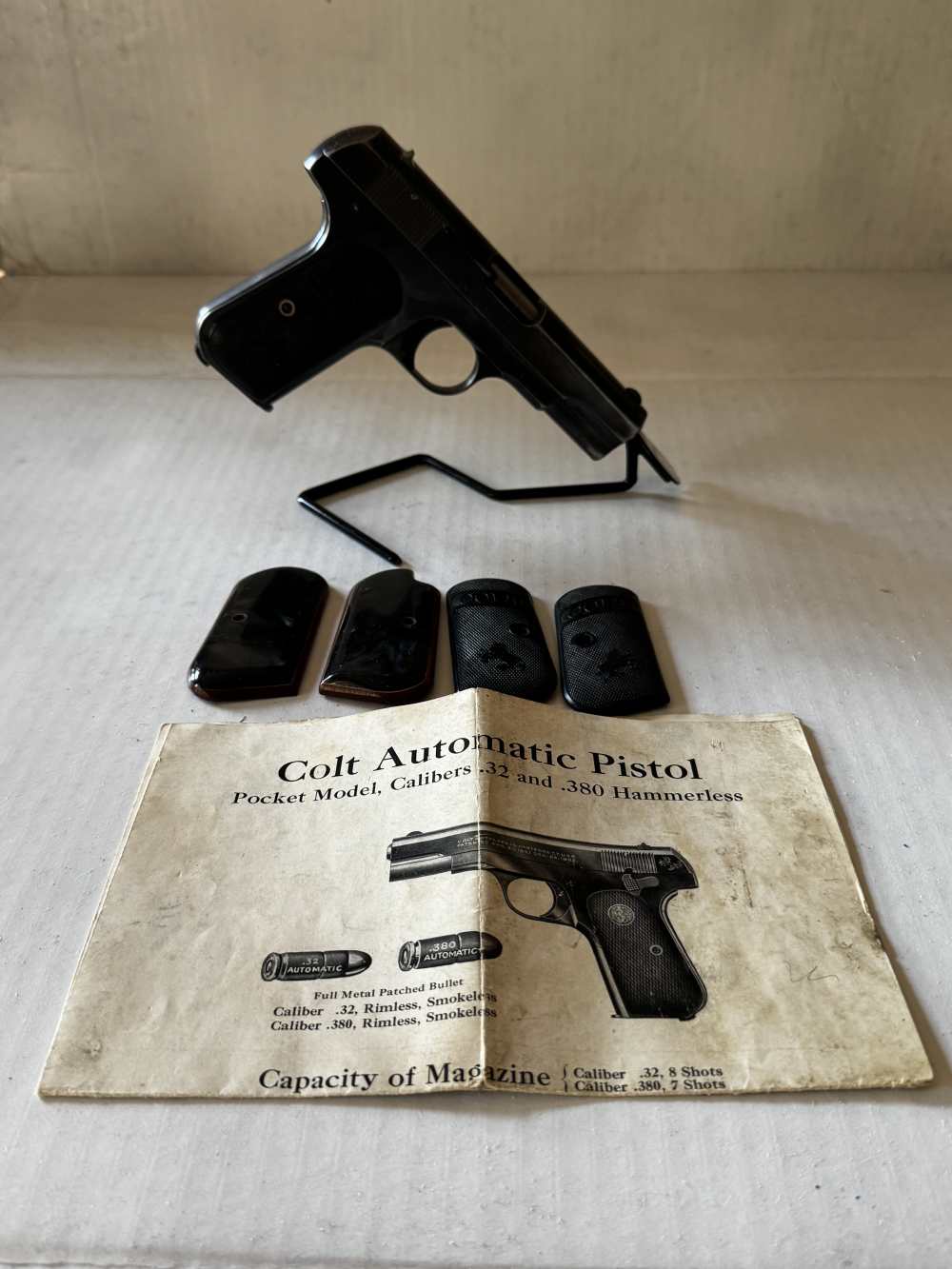 Colt Model 1908 Pocket Hammerless .380 Original Box/Papers 1916 C&R ...