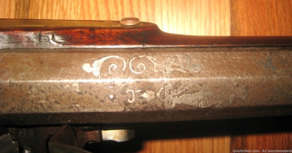Antique Jaeger Flintlock Rifle Marked 1799. 68 caliber Swamped Barrel ...