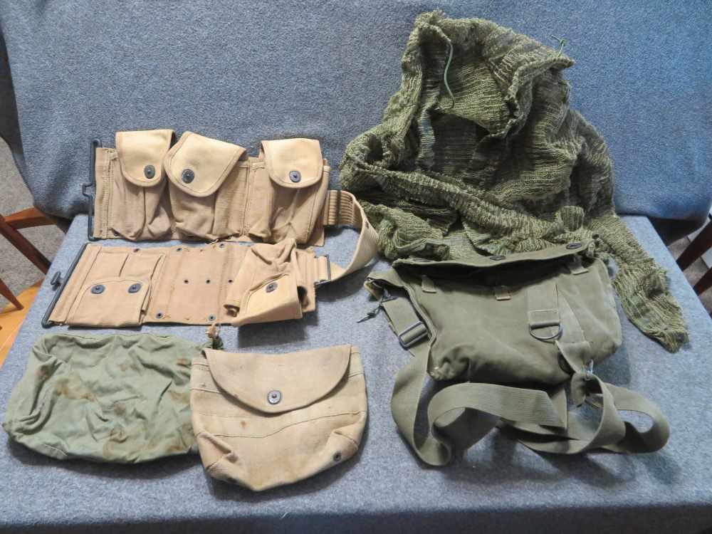 5 PIECE USGI FIELD GEAR FROM WWII TO VIETNAM WAR ERA-ALL FINE DISPLAY ...