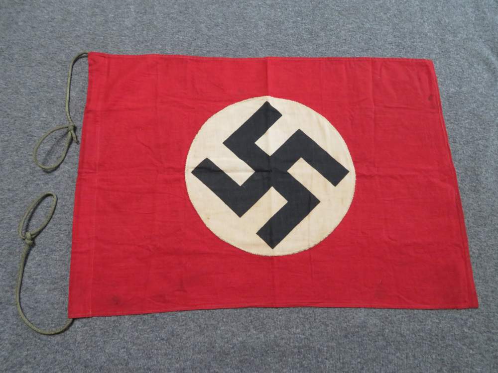 WWII GERMAN SWASTIKA FLAG WITH SEPERATE SEWN CENTER-14" x 20" - WWI ...