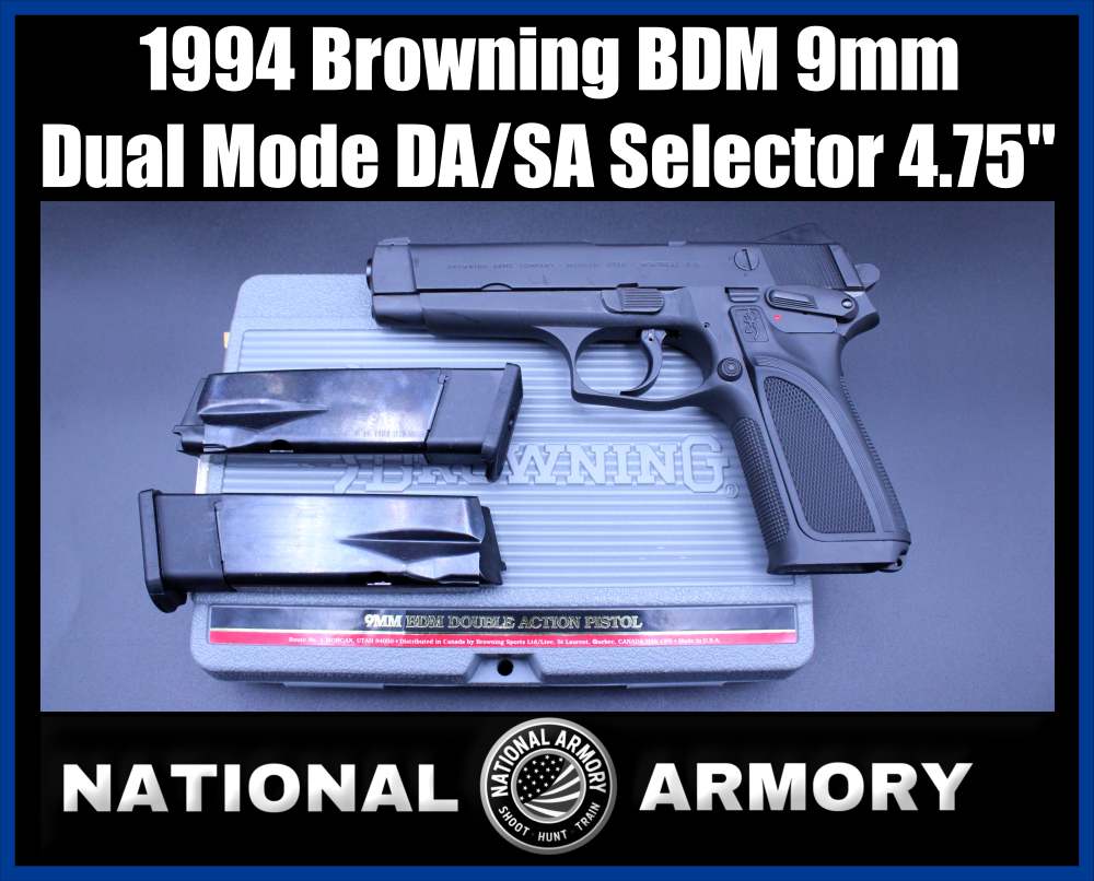 *Rare* 1994 Browning BDM 9mm Dual Mode DA/SA Selector 4.75" Decocker 2 ...
