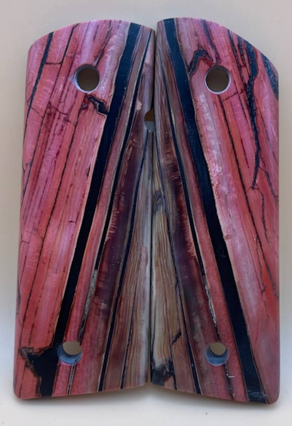 Mammoth Ivory Parallel Cut Full Size 1911 Grips - Pistol Grips at ...