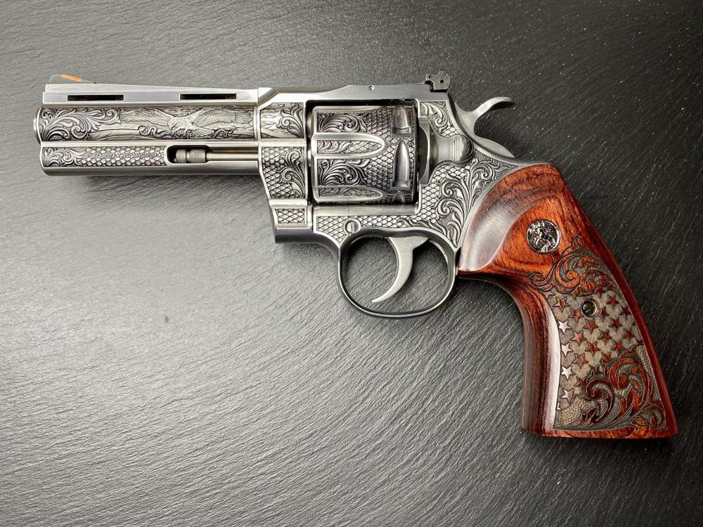 Colt Python 2020 ENGRAVED Royal Patriot by Altamont 4.25" .357 Mag - Revolvers at GunBroker.com ...