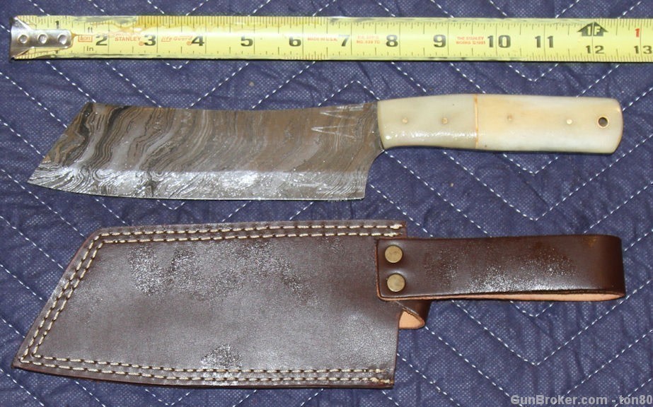 Handmade CUSTOM DAMASCUS MEAT CLEAVER 12.5 INCH SP023 - Hunting Knives ...